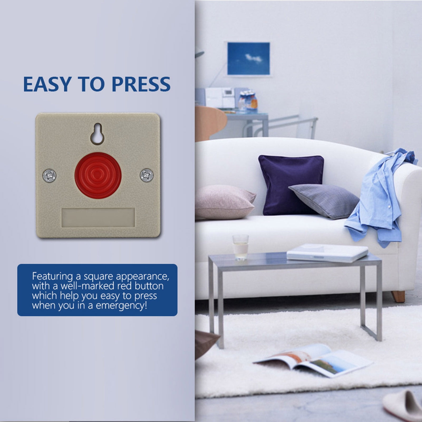 Buy YOUTHINK Emergency Panic Button,Mini Panic Button,DC 24V Wired Safe ...