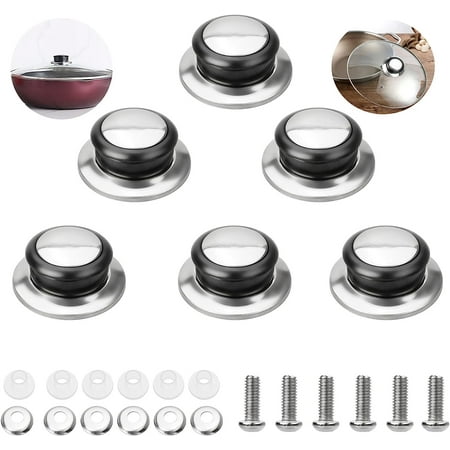 SHAR 6 Pieces Stainless Steel Lid Knob Lid Handle with Screws ...