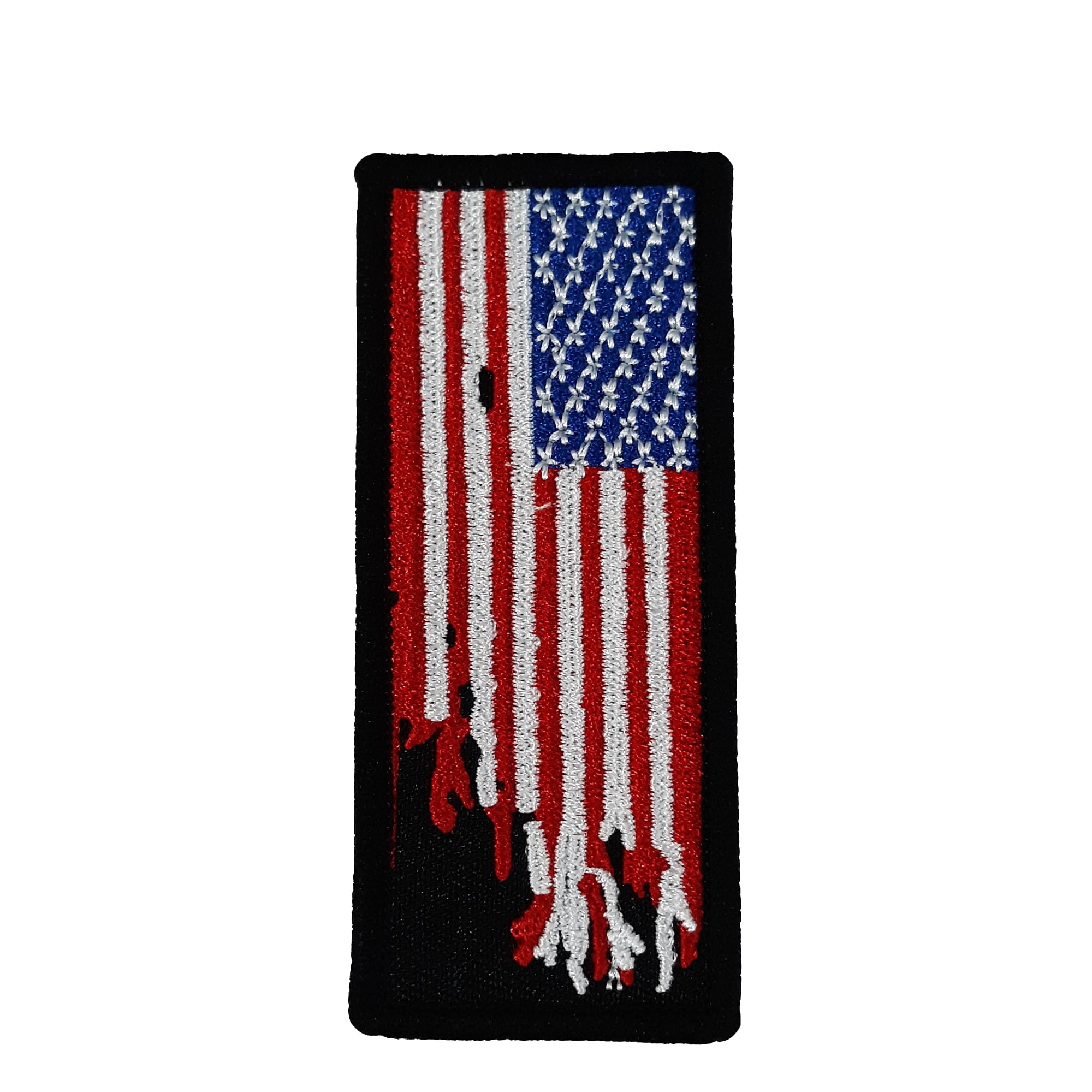 USA Distressed Flag Embroidered Patch Iron/Sew-On Applique Biker Emblem ...