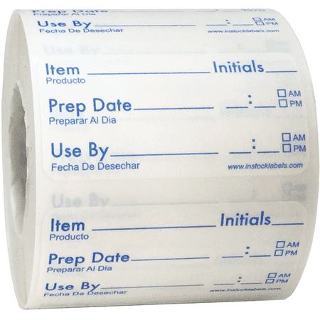 Dissolvable Shelf Life Food Prep Rotation Labels, 1 x 2 Inches in Size ...