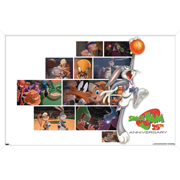 Space Jam - 25th Collage Wall Poster, 14.725" x 22.375", Framed ...