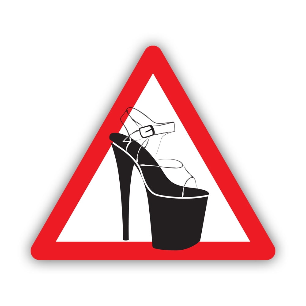 Warning Stiletto Heel Lady Girl Driver Sticker Decal - Self Adhesive ...