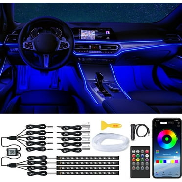 StoneBanks Car Strip Lights RRF12 Interior, LED RGB USB A Under Dash ...