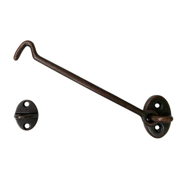 QCAA Heavier Duty Solid Brass Door Hook Latch & Eye, 6", Antique Copper ...
