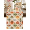 Burlap Table Runner 48 Inches Long, Fall Thanksgiving Pumpkin Leaves ...