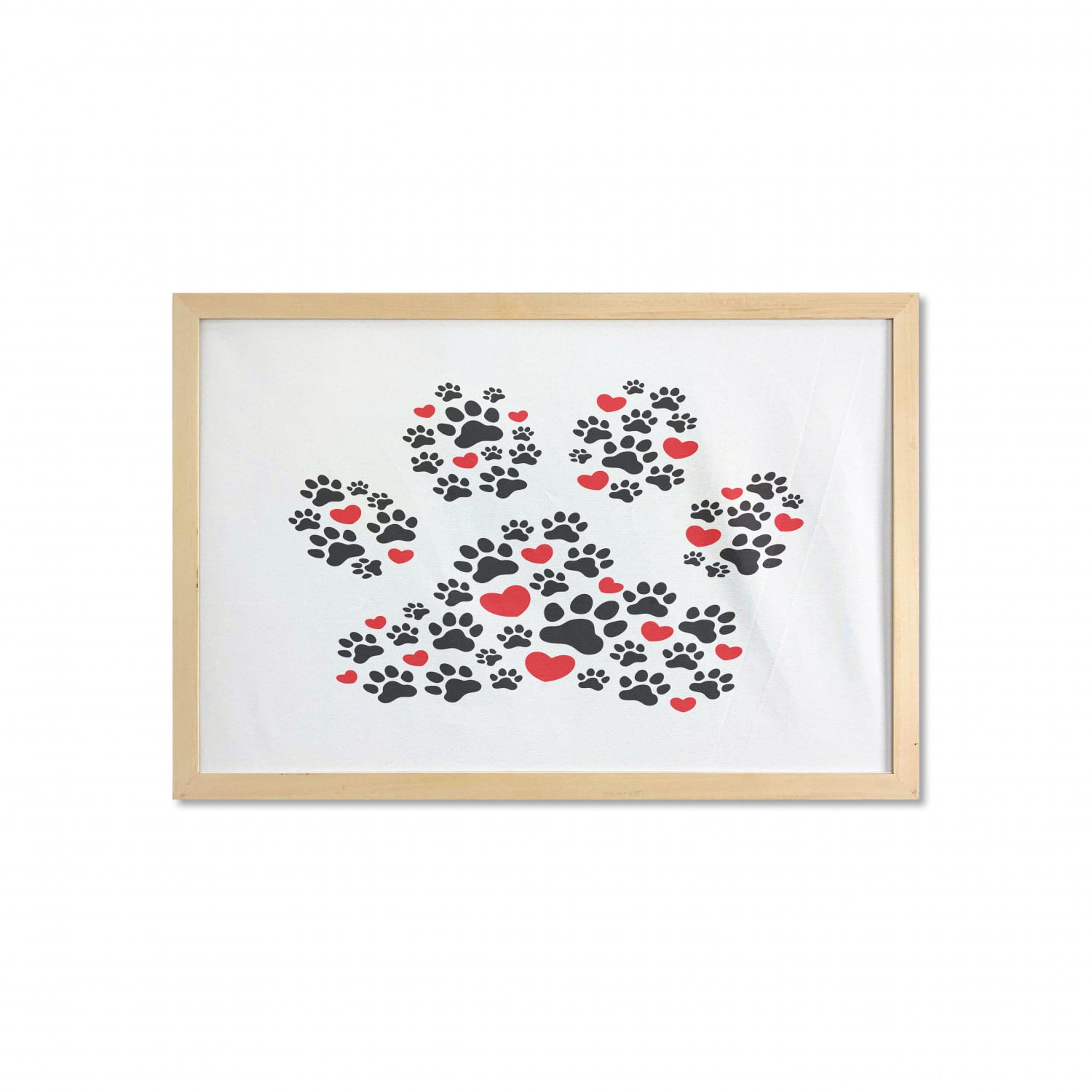 Paw Print Wall Art with Frame, Big Pet Track Created with Other Little ...