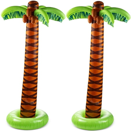 Inflatable Palm Tree - (Pack of 2) Large 5.5 Ft Blow Up Palm Trees for ...