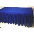6' Fitted Polyester Double Pleated Table Skirting Cover w/Top Topper ...