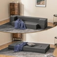 Costway Convertible Twin Size Mattress Couch with 8-Inch High-Density ...