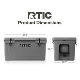 RTIC Large 65 QT Performance Cooler, Ultra-Tough Rotomolded, Fits 84 ...