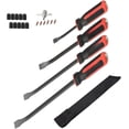 4pcs Heavy Duty Pry Bar Set with Ergonomic Handles with Strike Cap and ...