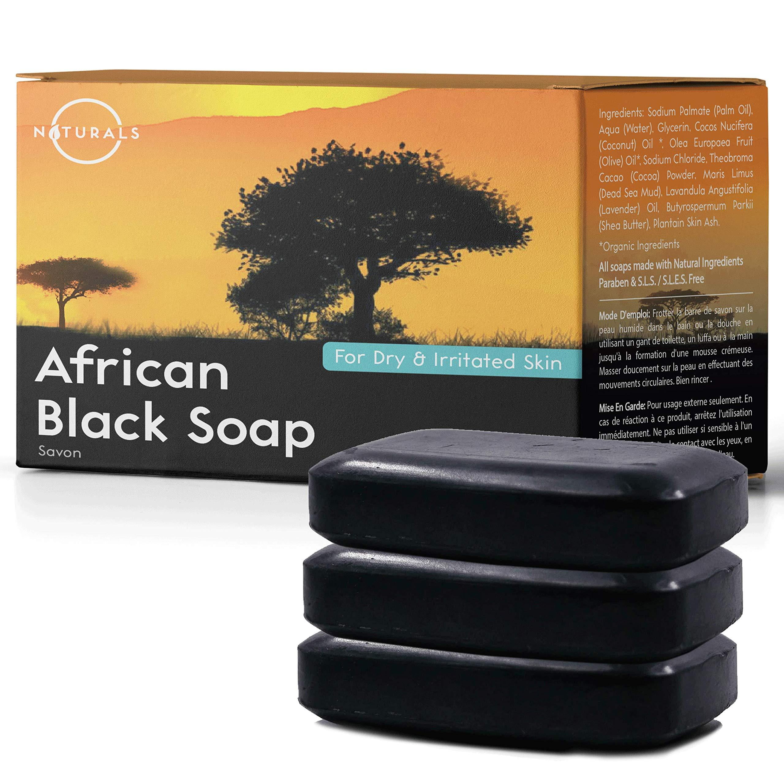 O Naturals African Black Soap Bar Luxurious Texture Triple Milled Bar