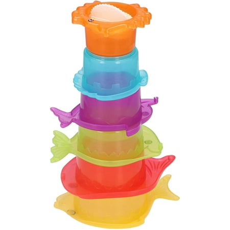 Bathtub Stacking Cup Toys, Filter Water Rounded Edges Educational Fish ...