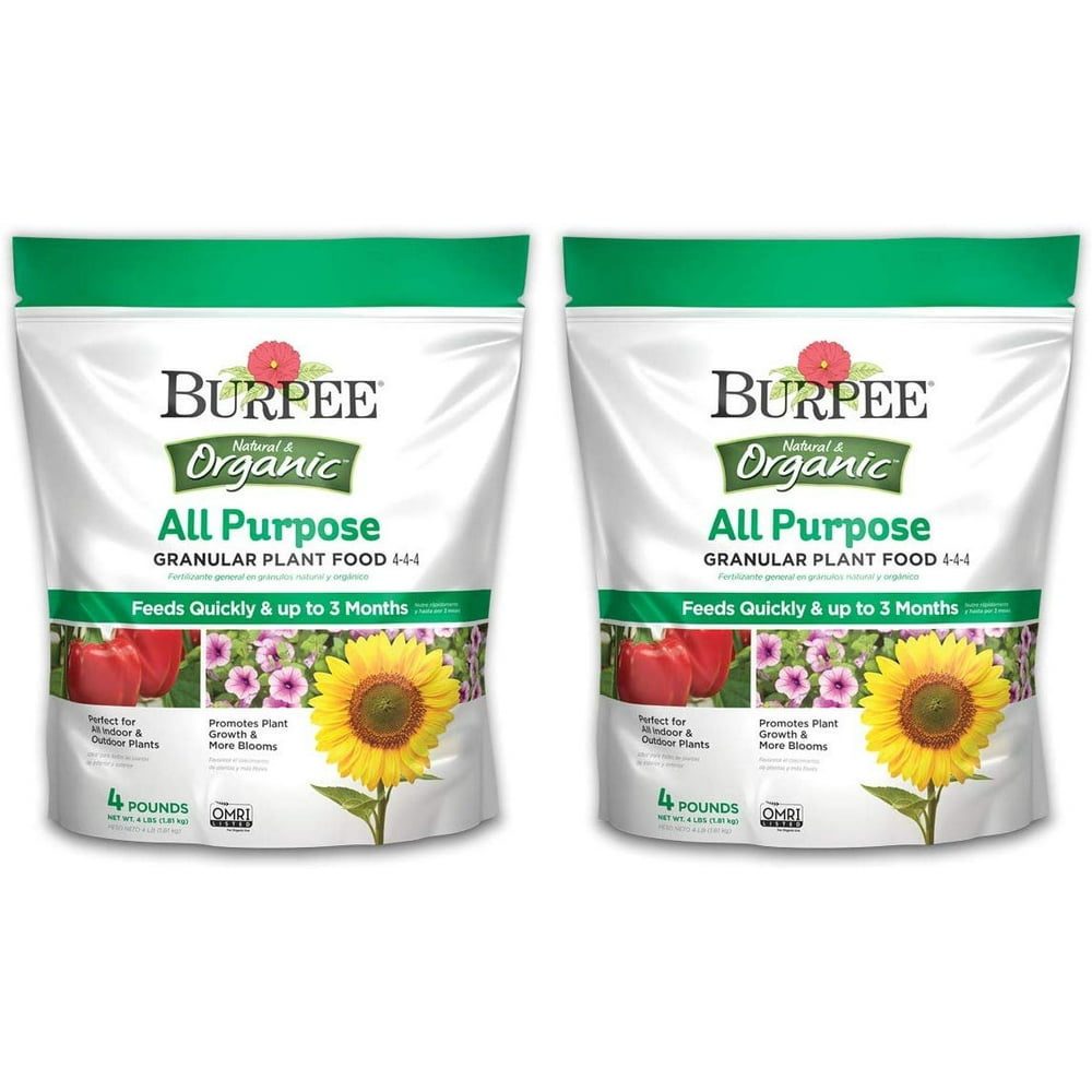 Burpee Natural Organic All Purpose Granular Plant Food, 4-4-4, 4 lb (2 ...