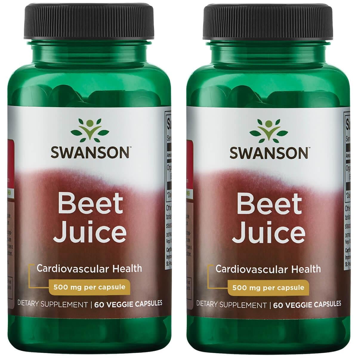 Swanson Beet Juice 500 mg 60 Veg Caps 2 Pack - Walmart.com