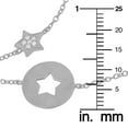KoolJewelry Sterling Silver and Cubic Zirconia Cut-Out Star Adjustable ...