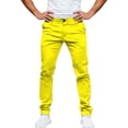 BLCHUNen Mens Pants Summer Mid Waisted Slim Fitting Flat Front Pants ...