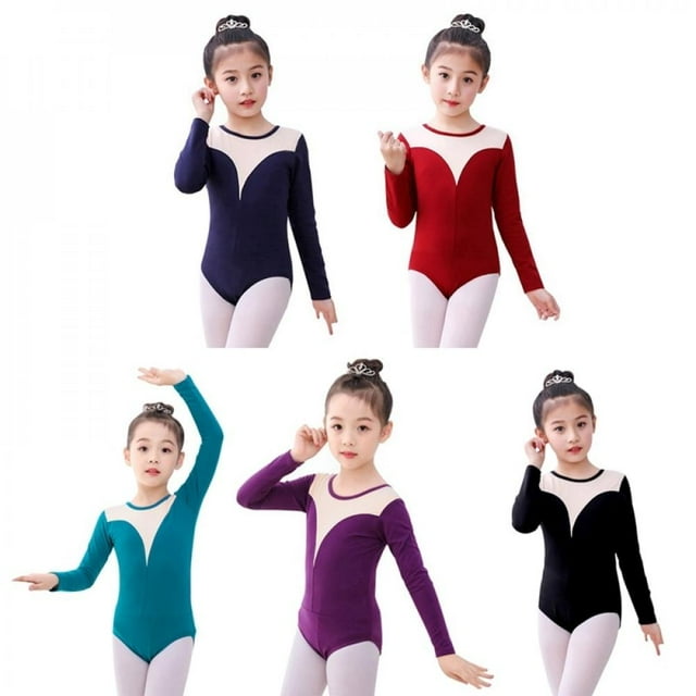 Baozhu Girls Ballet Dance Costume Kid Long Sleeve Cotton Kids Turnpakje ...