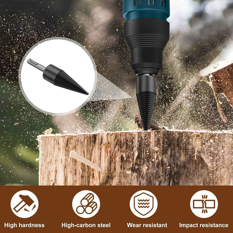 Log Wood Splitting Electric Hammer Drill Bit Splitter Cone Ozoffer