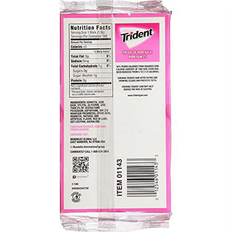 Trident Bubble Gum Ingredients