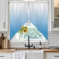 Blue Gradient Texture Swag Curtain Valance for Window 2 Panels Rhombus ...