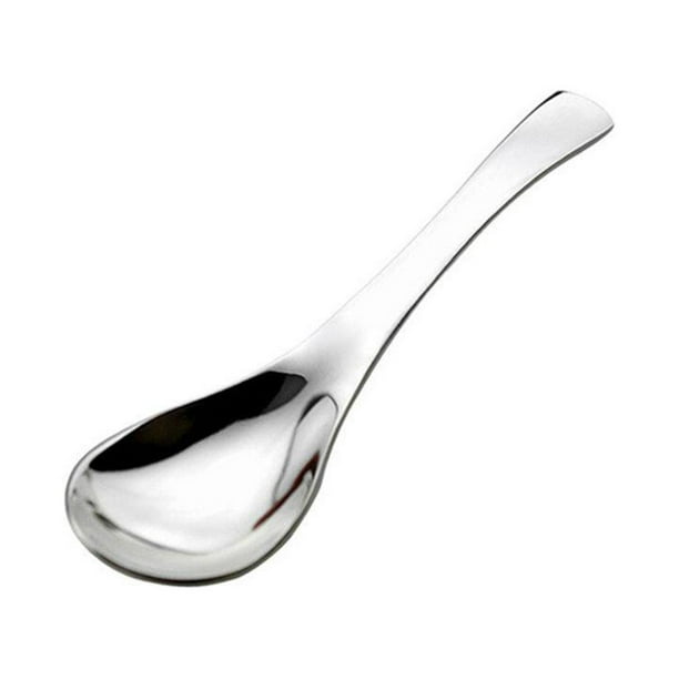 Stainless Steel Chinese Soup Spoon meal spoon Round Earl Scoop Thick ...