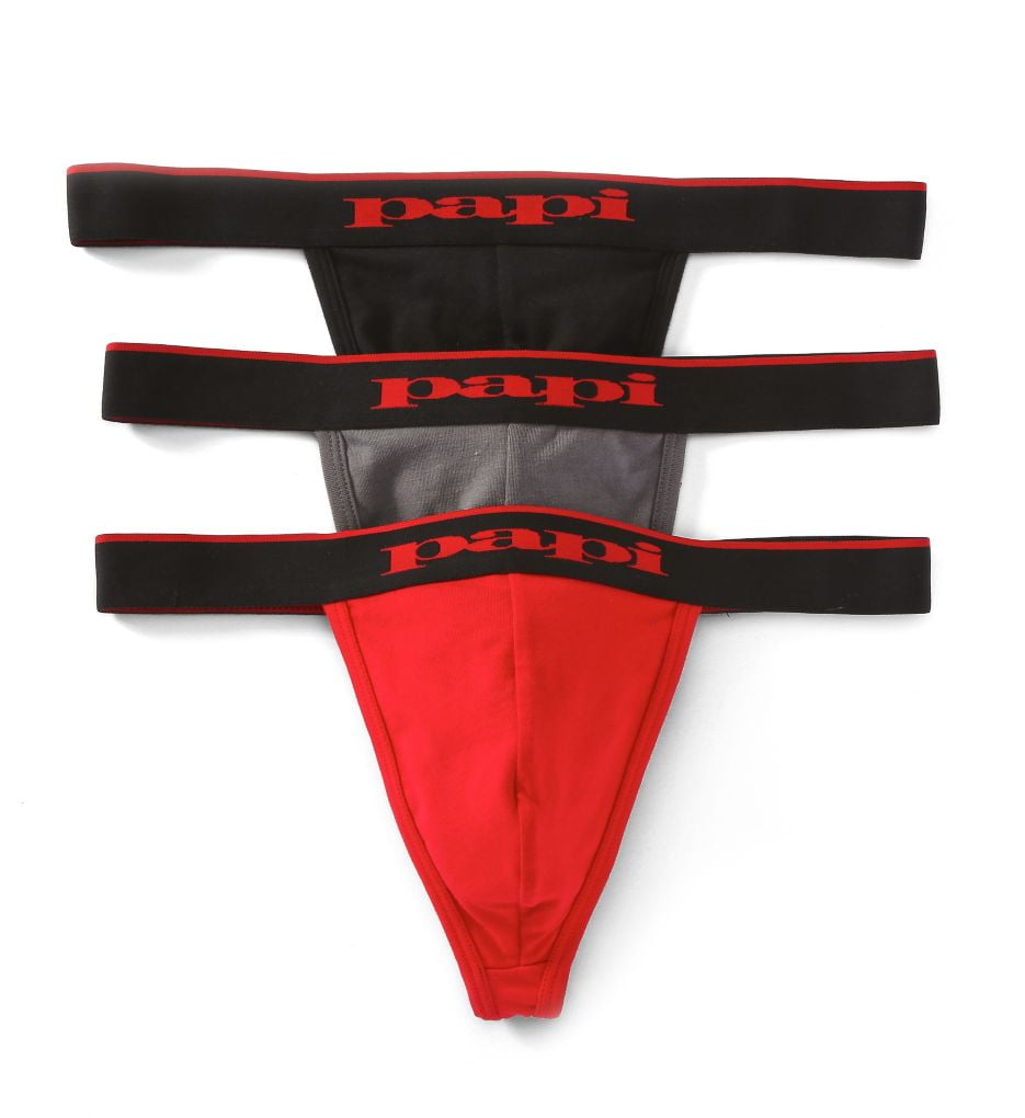 Mens 980902 Essentials Cotton Stretch Thong 3 Pack