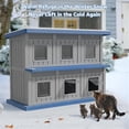 Outdoor Cat House Weatherproof for Feral Cats Double-Decker Large Feral ...
