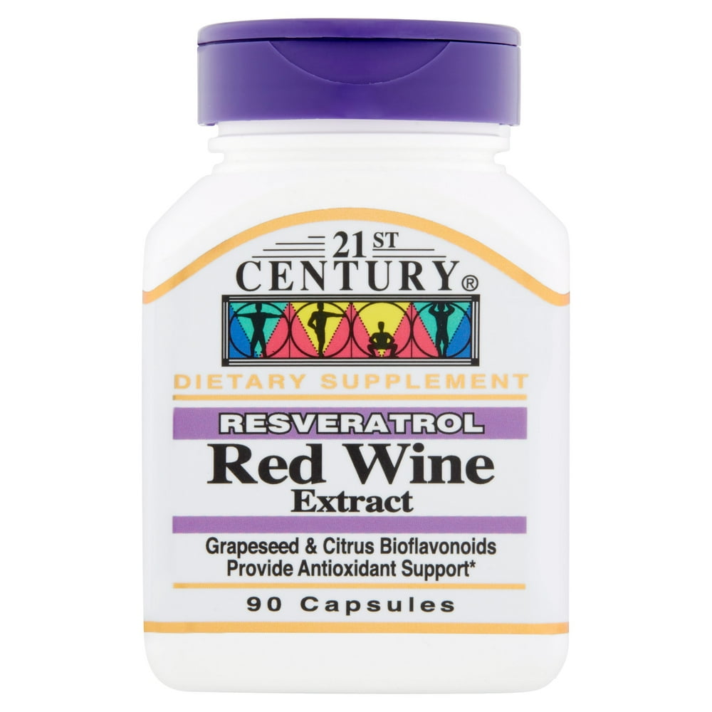21st Century Resveratrol Red Wine Extract Capsules, 90 Count - Walmart ...