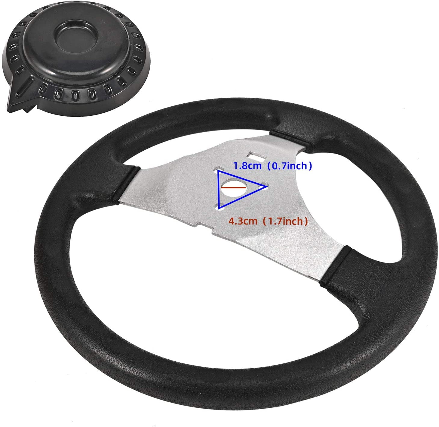Buy Trkimal Steering Wheel, 300mm Steering Wheel with Cap for Taotao Go ...