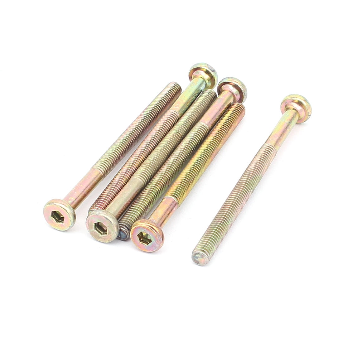 Uxcell M6 x 80mm Male Thread Hexagon Socket Head Cap Screw Bolt Bronze ...