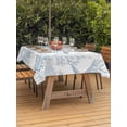 60x102 Rectangle Tablecloth, Blue Grey Coastal Outdoor Tablecloth with ...