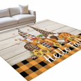 Area Rugs 3x5,Hello Fall on Yellow Plaid Non Slip Washable Rug Indoor ...