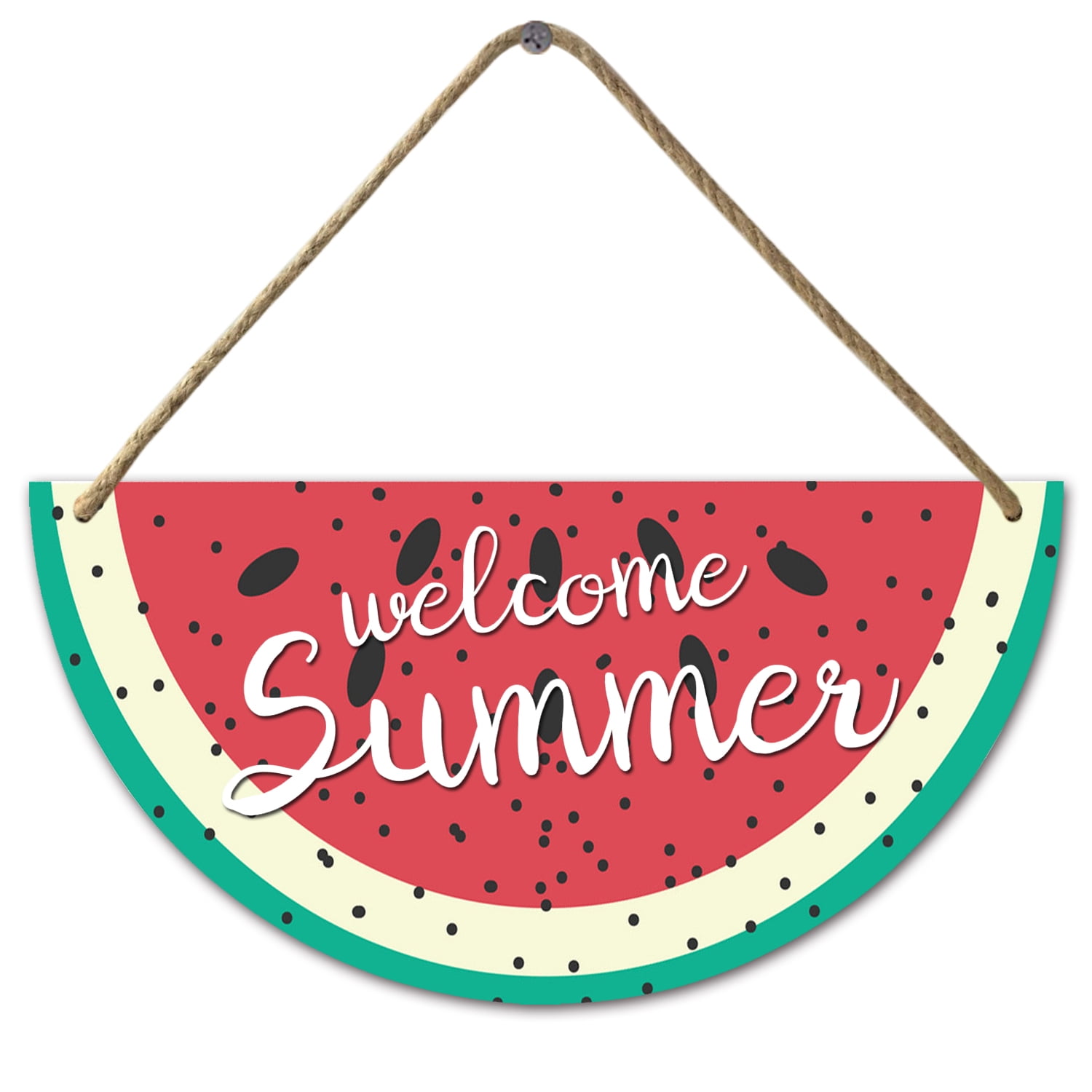 Eveokoki Welcome Summer Door Sign,11x5.6 Inch Farmhouse Watermelon ...