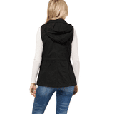 PacificPlex Womens Sleeveless Hooded Cargo Utility Vest, Large, Black ...