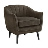 Weston Home Rhyl Mid-Century Modern Channel-Tufted Accent Chair, Dark ...
