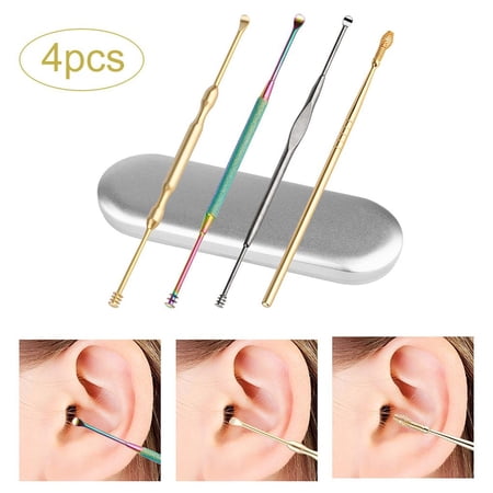 braveheart 4Pcs Double-Headed Earpicks Set Stainless Steel Earpick Wax ...