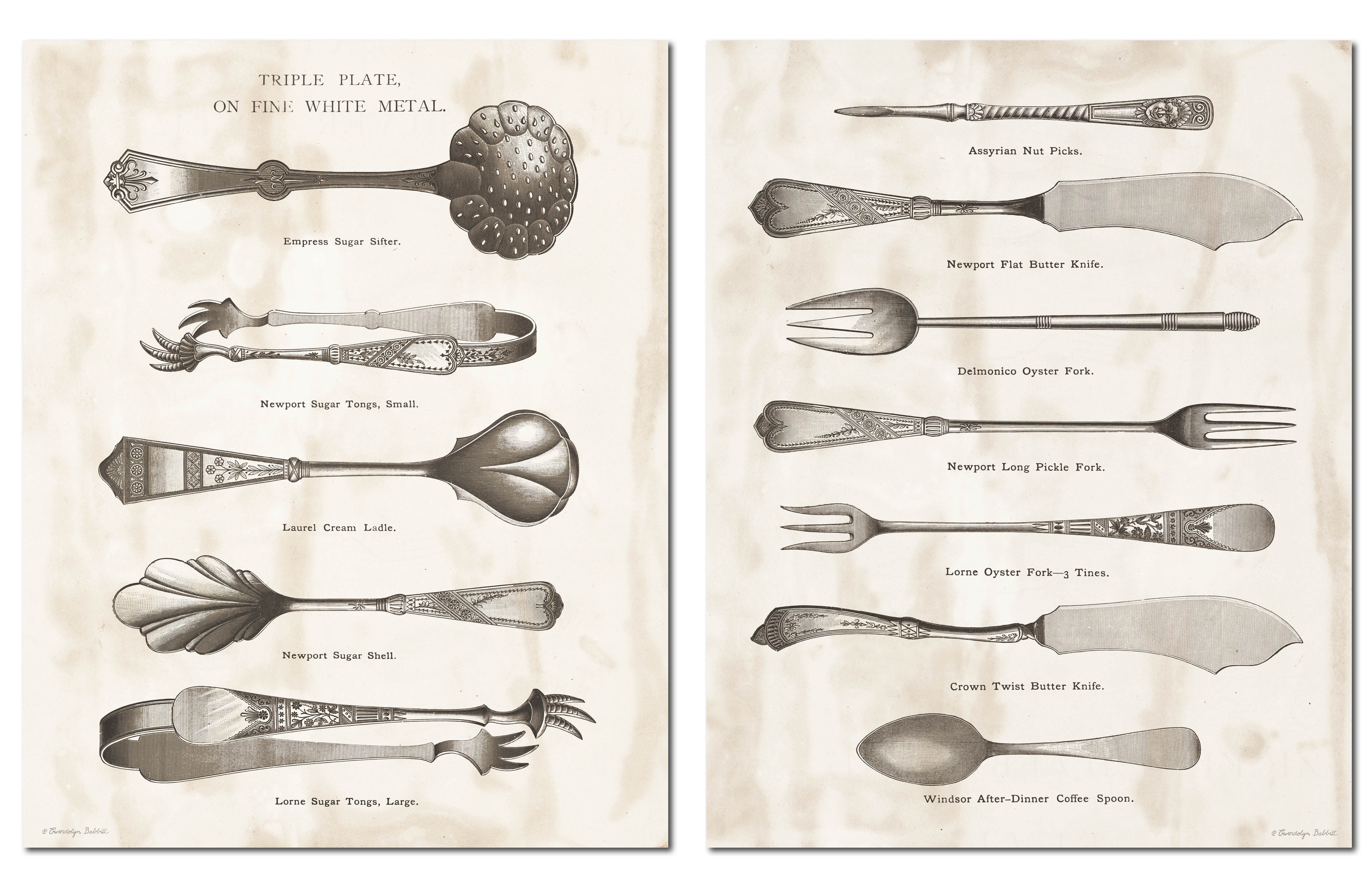 Lovely Vintage Ephemera Victorian-Style Serving Utensil Set by ...