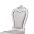 Zenie Dining Side Chair Set of 2- Carved Cabriole- Faux Leather- White ...