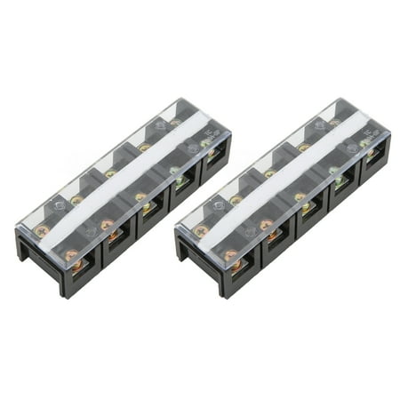 Terminal Block Barrier Strip,2 Pcs Terminal Block Dual Rows Terminal ...