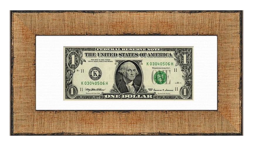 Dollar Bill Frame For Your First Dollar - Brushed Gold Traditional ...
