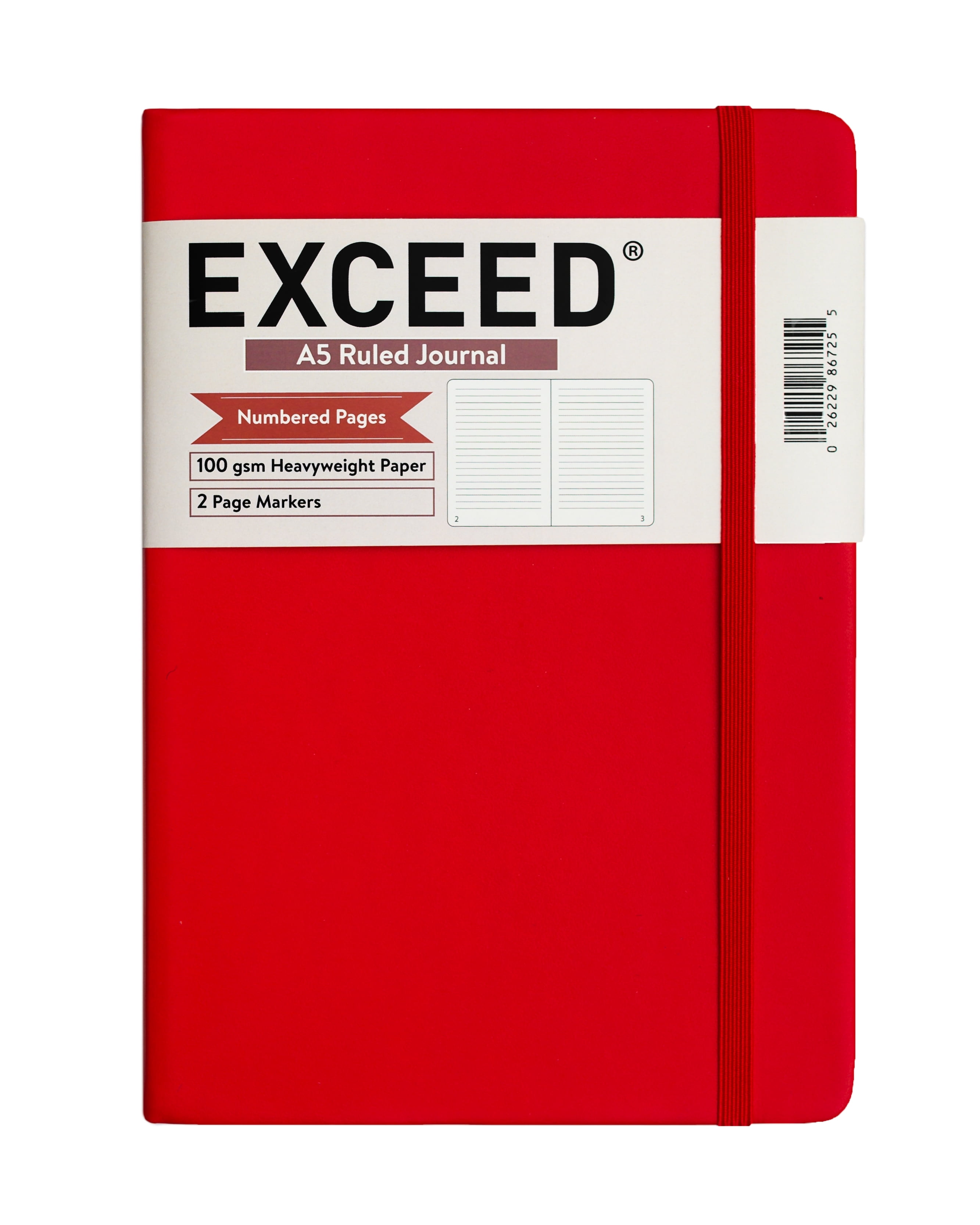Exceed A5 Ruled Journal, Red, 120 Sheets, 100 GSM - Walmart.com