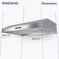 PACIFIC Pro Kitchen Stove Vent Exhaust Under Cabinet Range Hood, 850 ...