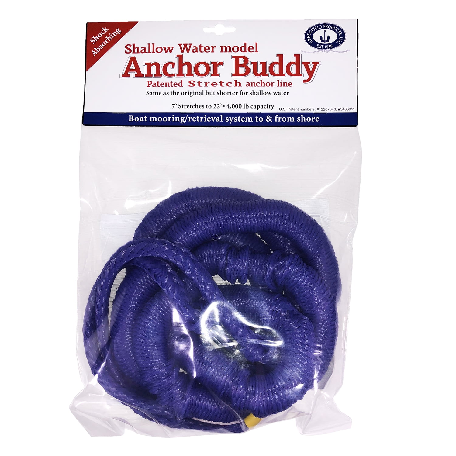 Greenfield Shallow Water Anchor Buddy, 7 Ft. to 21 Ft. Purple SWAB-P ...