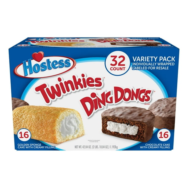 Hostess Twinkies And Ding Dongs Variety Pack (1.31oz / 32pk) - Walmart.com