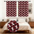Cartoon Dog Red Pattern Blackout Curtains,Triple Weaved Fabric,Thermal ...