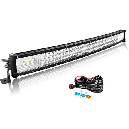 Sinda 32 inch 405W Curved LED Light Bar 12V 24V with Wire Harness ...