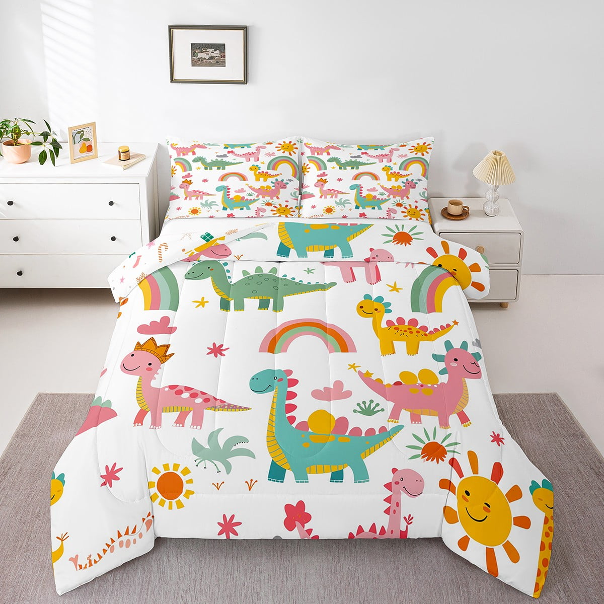 Click here for Yst Cute Dinosaur Twin Comforter Set For Girls Car... prices