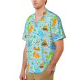 Cartoon Animal Cute Dinosaur Men's Shirts Short-Sleeved with All-Over ...