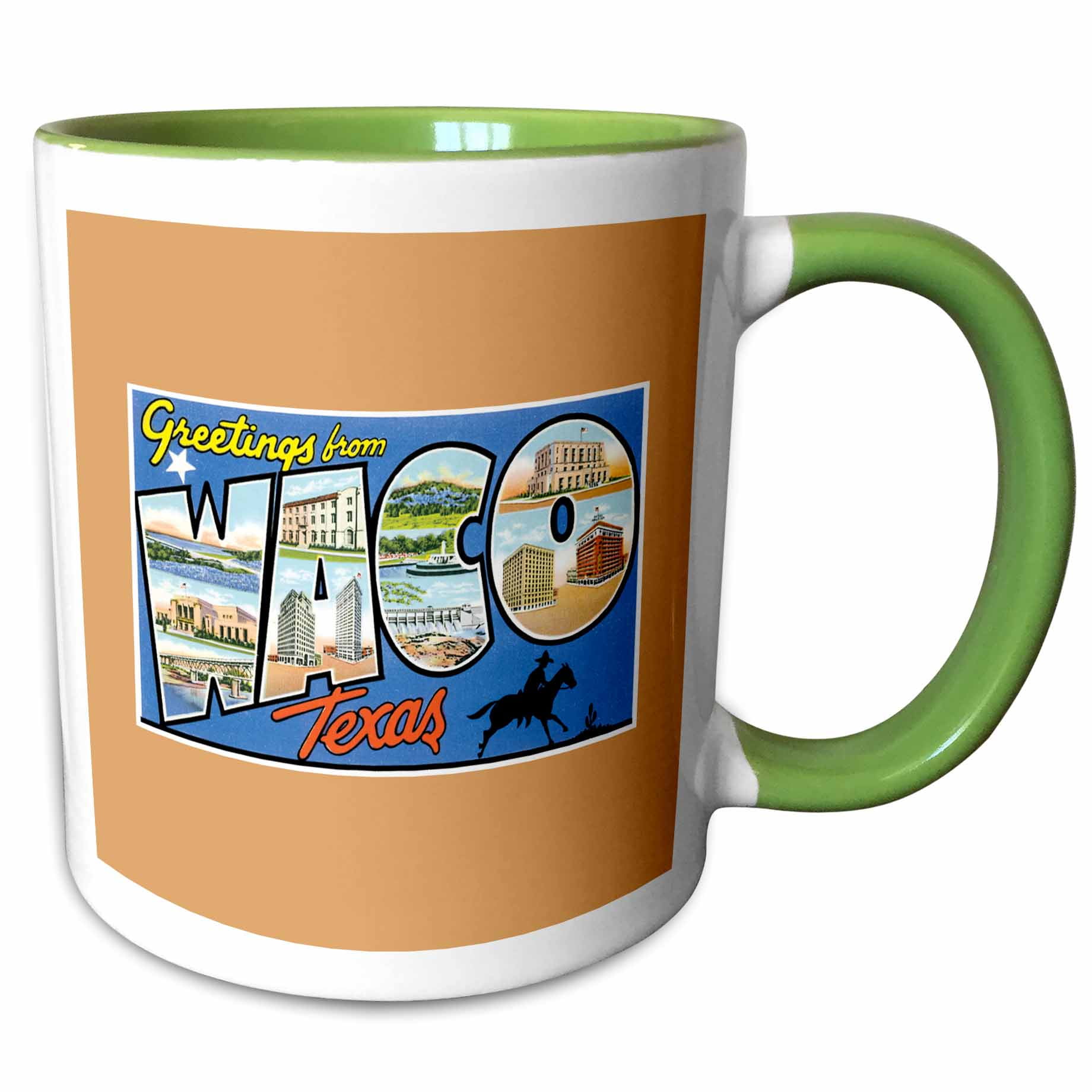 "3dRose Greetings from Waco Texas Scenic Postcard with Horse Silhouette ...